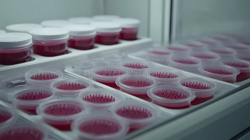 Microscopic Sample Research Jars in Lab Refrigerator Good Resolution ...