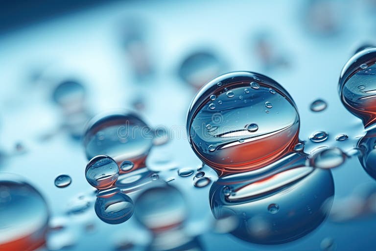 Microscopic Shot of Water Molecule. Generative Ai Stock Image - Image ...