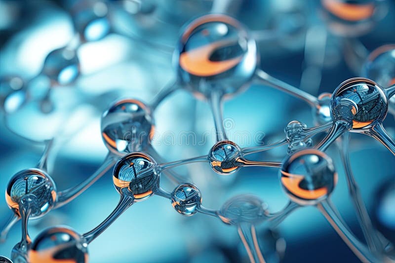 Microscopic Shot of Water Molecule. Generative Ai Stock Photo - Image ...