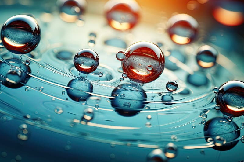 Microscopic Shot of Water Molecule. Generative Ai Stock Photo - Image ...