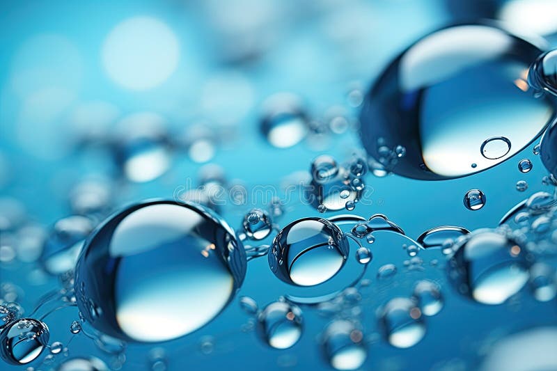 Microscopic Shot of Water Molecule. Generative Ai Stock Image - Image ...