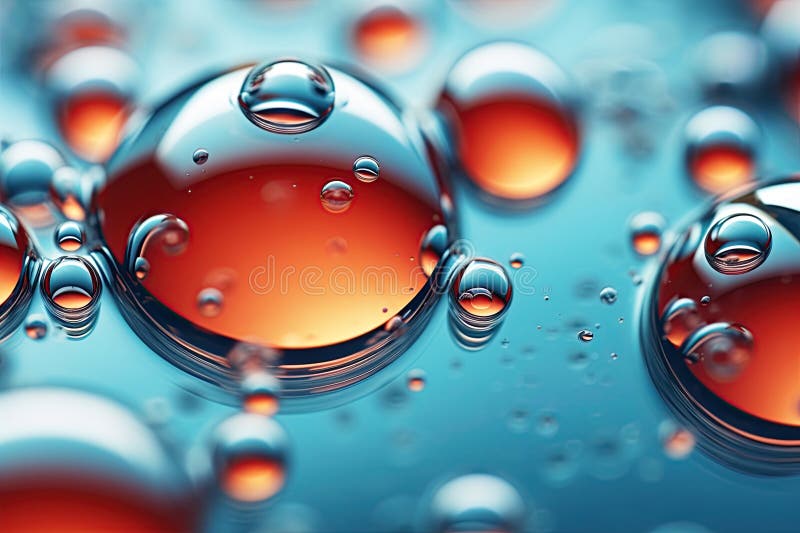 Microscopic Shot of Water Molecule. Generative Ai Stock Image - Image ...