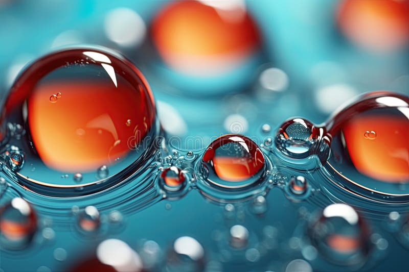 Microscopic Shot of Water Molecule. Generative Ai Stock Photo - Image ...