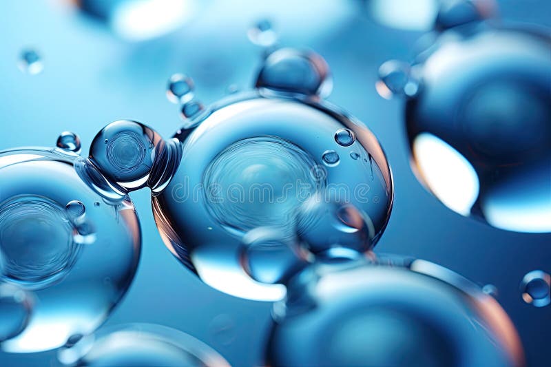 Microscopic Shot of Water Molecule. Generative Ai Stock Photo - Image ...