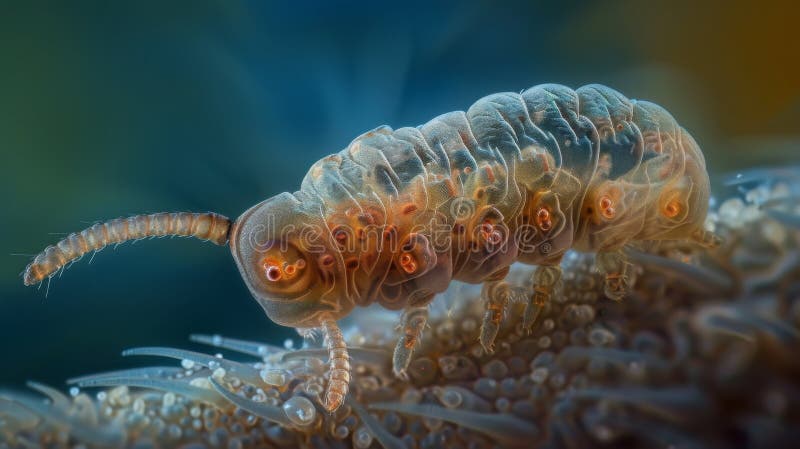 A Microscopic Snapshot of a Single Larva with a Bulbous Head and a Long ...