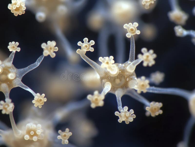 Microscopic Star Shaped Organisms Intricate Translucent Life Forms in ...