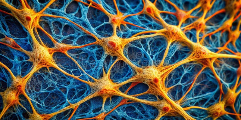 Microscopic Structure Fibrous Connective Tissue Intertwined Spongy Blue ...