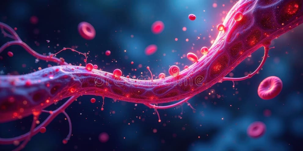 Microscopic Vascular Network Intricate Structure of Crimson Vessels and ...