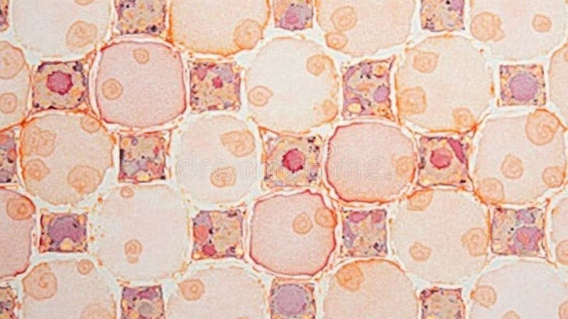 Microscopic View of Adipose Tissue Cells with Varying Structures Stock ...