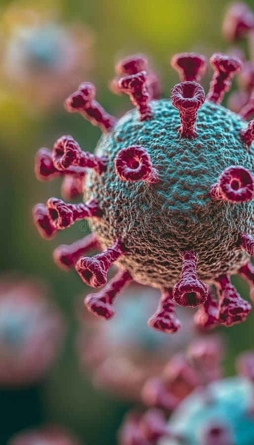 Microscopic View of Airborne Viruses, Highlighting Health Risks and ...