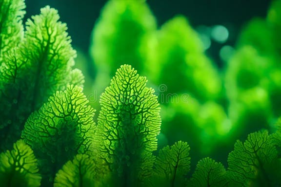 A Microscopic View of Algae Cells Undergoing Photosynthesis, Stock ...