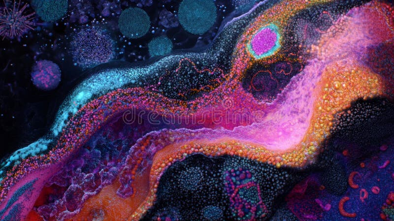 Microscopic View of Alpha Cells in the Pancreas with Vibrant Colors ...