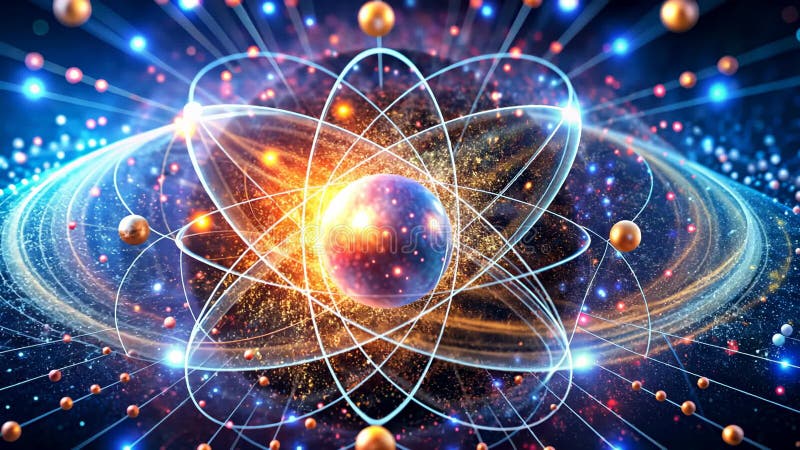 Microscopic View of Atomic Structure in Space Stock Footage - Video of ...