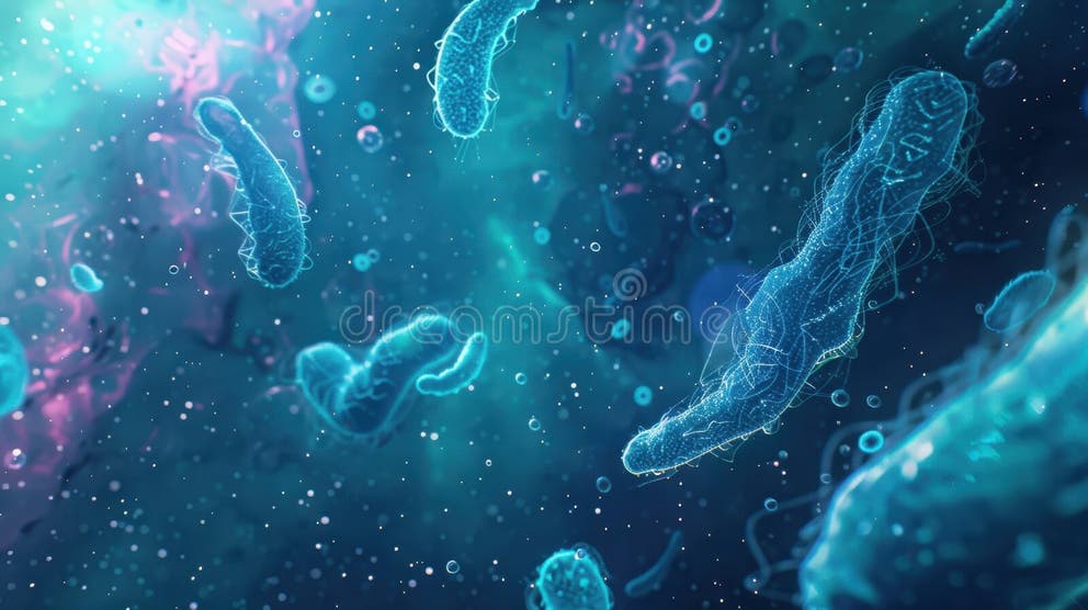 Microscopic View of Bacteria. AI Generated Stock Image - Image of ...