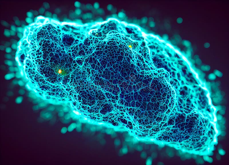 Microscopic View of a Bacteria Stock Illustration - Illustration of ...