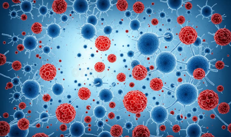 Microscopic View of Bacteria Attacking Human Cells Stock Illustration ...