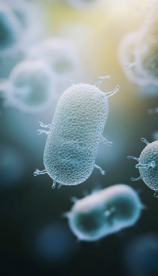 Microscopic View of Bacteria Cells Depiction of Microbial Organisms ...