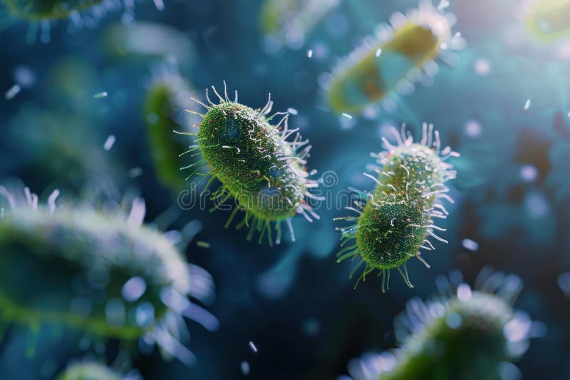 Microscopic View of Bacteria Cells Floating in a Body Stock ...
