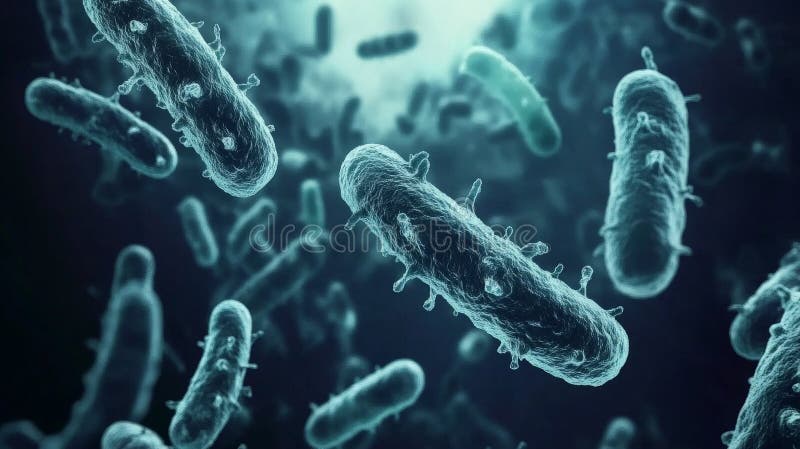 Magnified and Magnificent Views of Microbial Life Stock Illustration ...