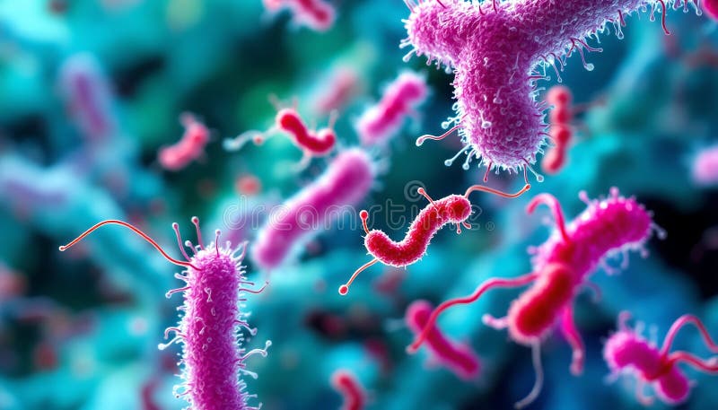Microscopic View of Bacteria: 3D Render of Colorful Microbes ...