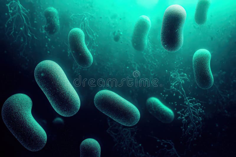 Microscopic View Bacteria Floating Dark Aquatic Environment Stock ...