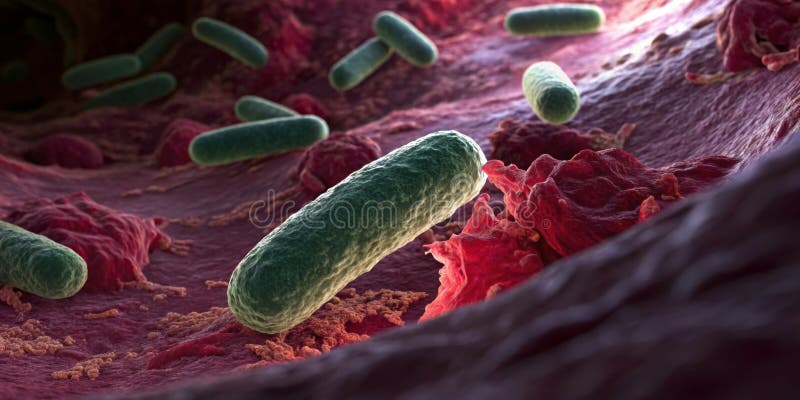 Microscopic View of Bacteria in a Human Body Highlighting Their ...