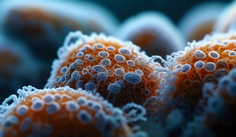 Microscopic View of Bacteria Stock Illustration - Illustration of ...