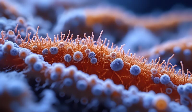 Microscopic View of Bacteria Stock Illustration - Illustration of ...