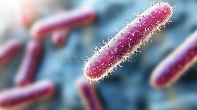 Microscopic View of Bacteria, Magnified Illustration of Rod-shaped ...