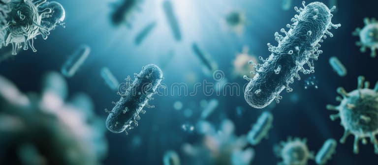 Microscopic View of Bacteria and Microorganisms in a Fluid Environment ...
