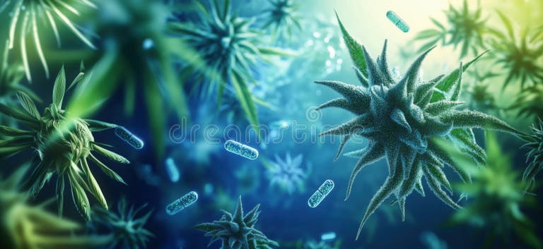 Microscopic View of Bacteria and Microorganisms in Vibrant Colors and ...