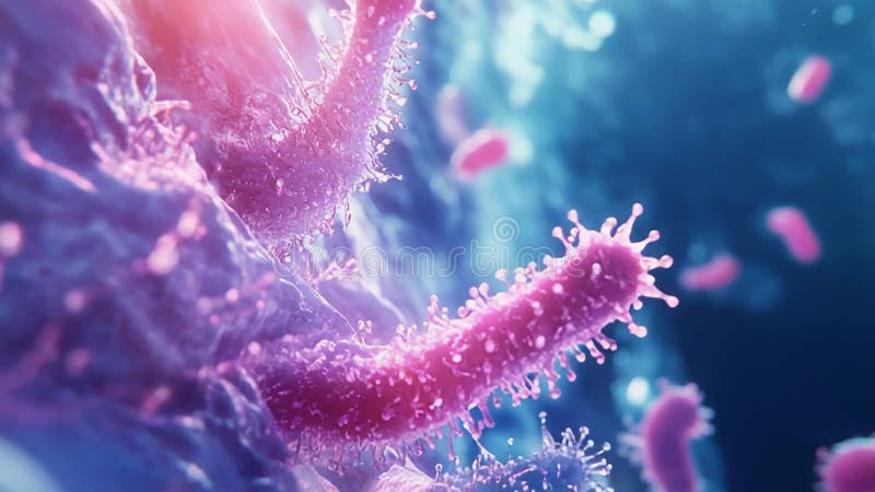 Microscopic View of Bacteria Multiplying in Human Body Stock Video ...