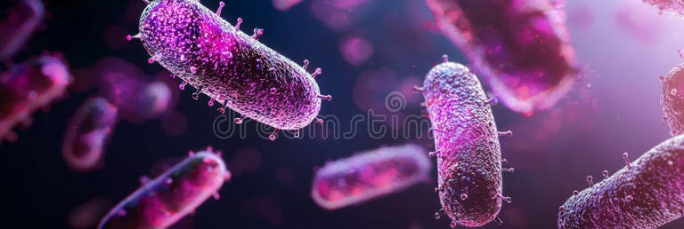 Microscopic View of Bacteria and Particles in a Glowing Liquid ...