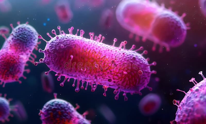Microscopic View of Bacteria and Particles in a Glowing Liquid ...