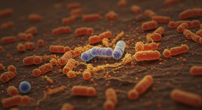 Microscopic View of Bacteria on Surface Showcasing Diverse Microbial ...