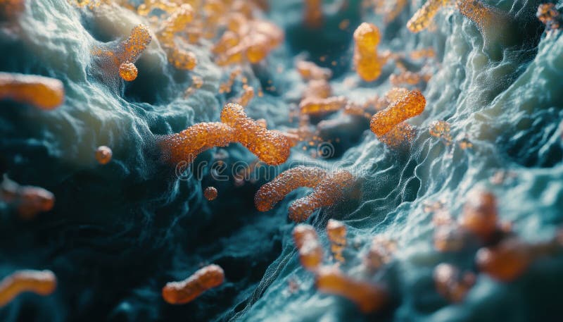 Microscopic View of Bacteria Thriving in a Vibrant Underwater ...