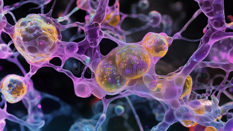 Microscopic View of Beta Cells in the Pancreas Connected To Other Cells ...