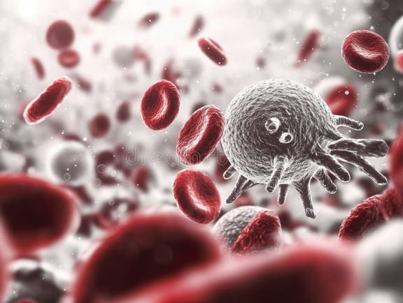 A Microscopic View of Blood Cell Clusters Stock Illustration ...