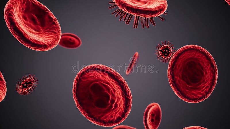 A Microscopic View of Blood Cells and Bacteria within the Human Body ...
