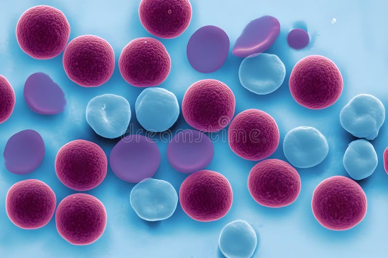 Microscopic View of Blood Cells Stock Illustration - Illustration of ...