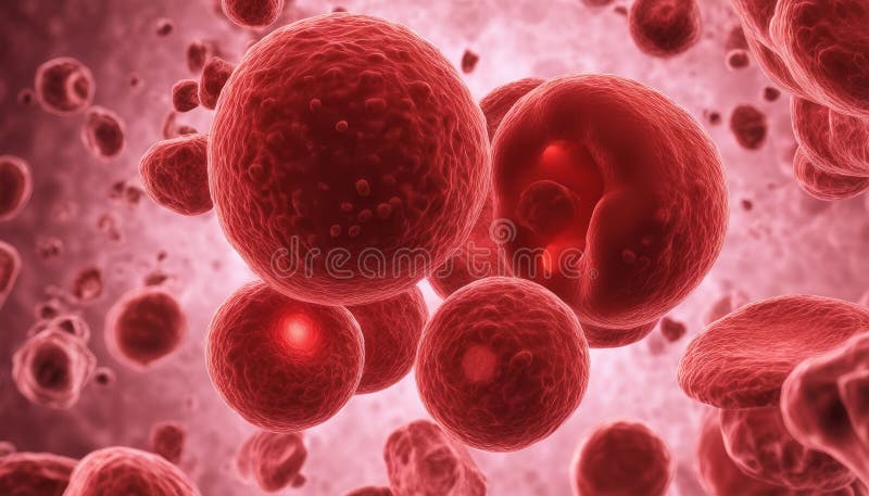 Microscopic View of a Blood Sample, Highlighting Red Blood Cells and ...