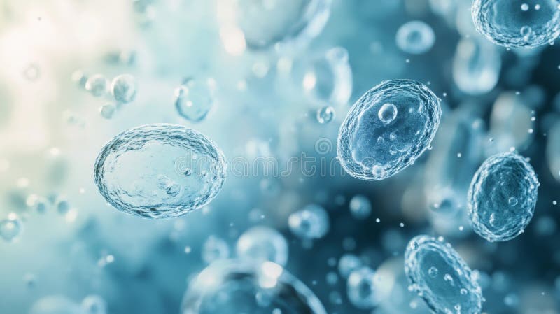 Microscopic View Blue Bacteria Cells Fluid Environment Stock Photos ...