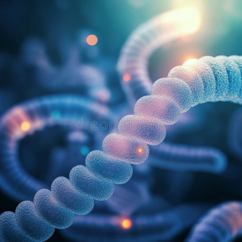 Microscopic View of Blue Bacteria, 3D Rendered Structure, Science and ...