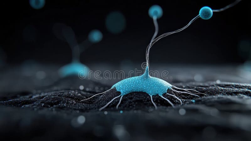 A Microscopic View of Blue Cells on a Dark Background Showcasing ...