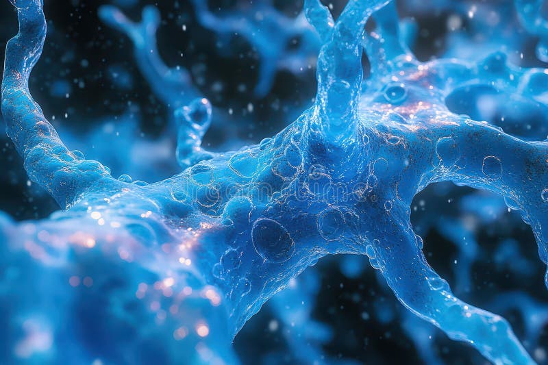 Microscopic View of Blue Cells Stock Photo - Image of research ...