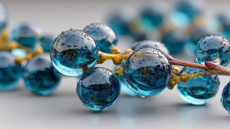 Microscopic View of Blue Molecular Structures with Golden Filaments ...