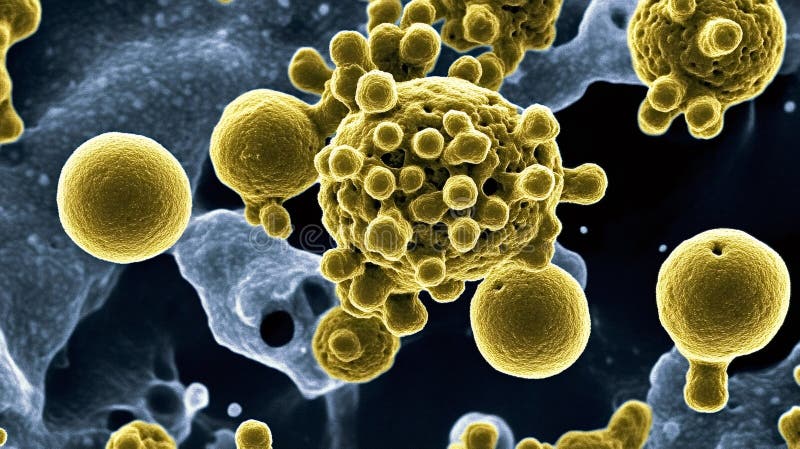 Microscopic View of Budding Yeast Cells Reproducing by Budding Stock ...