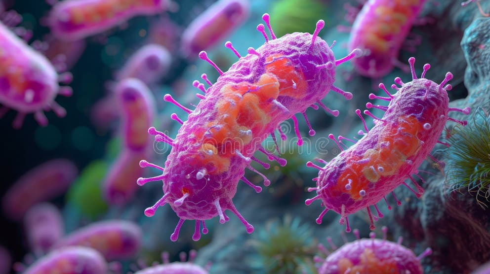 Microscopic View of Campylobacter Jejuni Bacteria AI Generated Stock ...