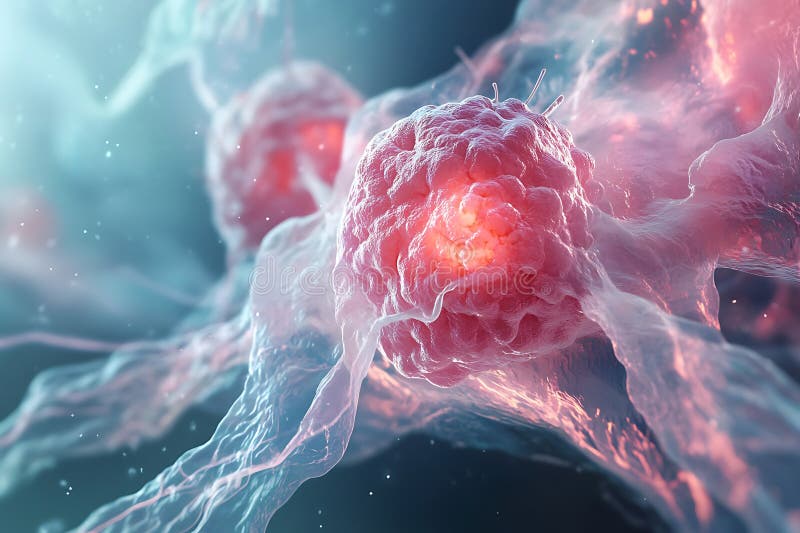 Microscopic View of a Cancer Cell Stock Illustration - Illustration of ...