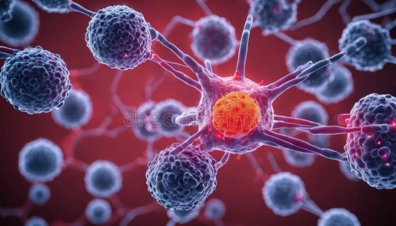 A Microscopic View of a Cancer Cell, Highlighting Its Unique Structure ...